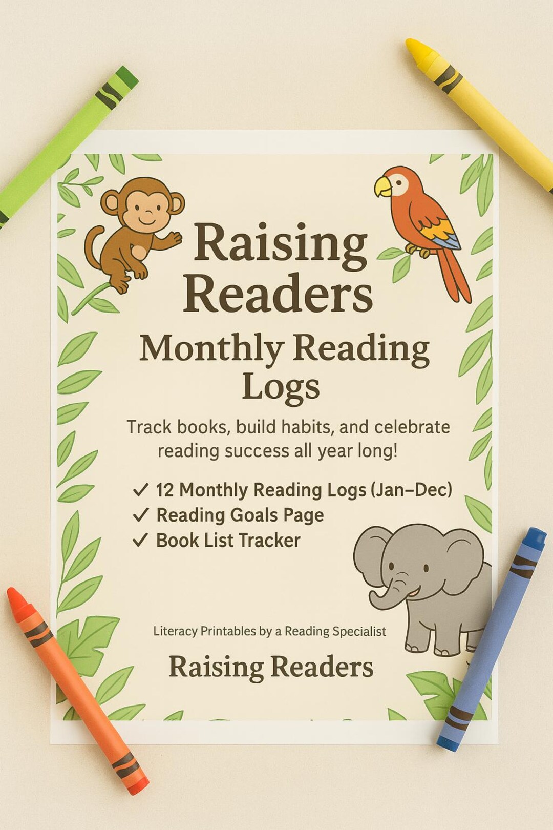 Monthly Reading Log for Kids, Early Reading Tracker, Color Shapes Book ...