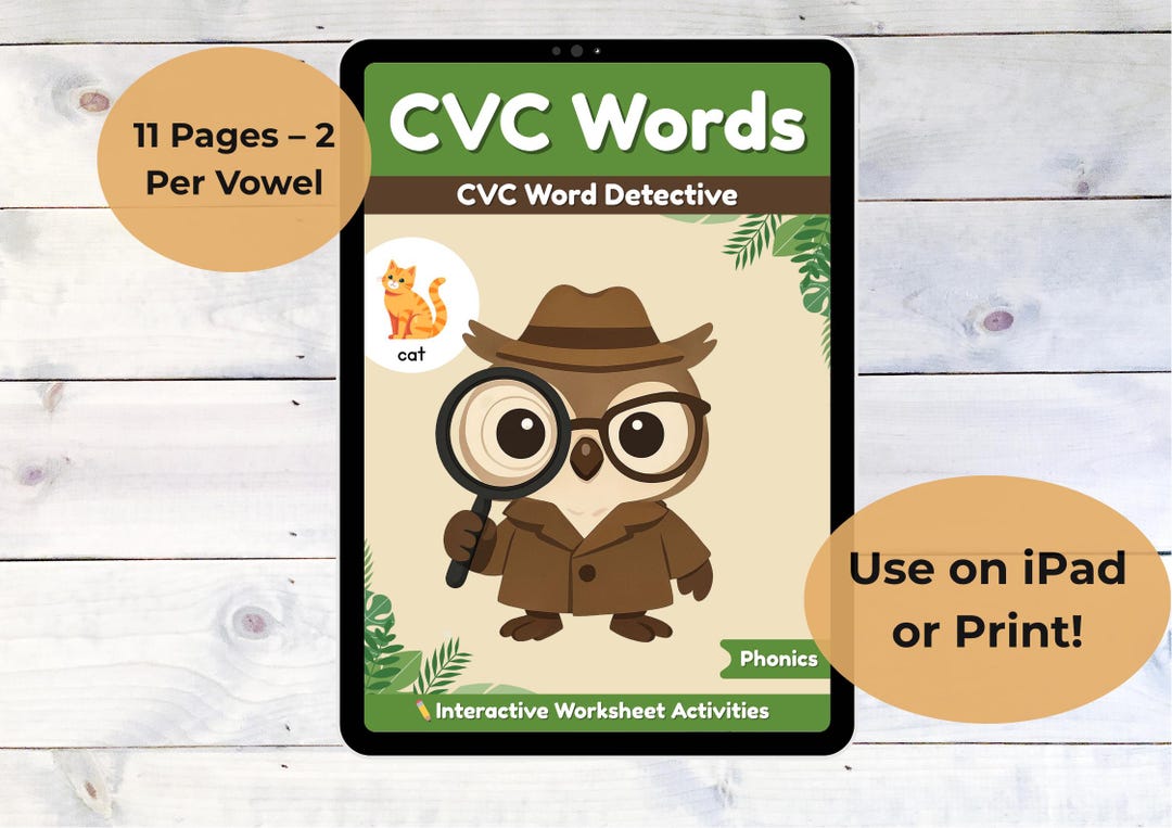 CVC Word Detective Printable – Short Vowel Phonics Activity for ...