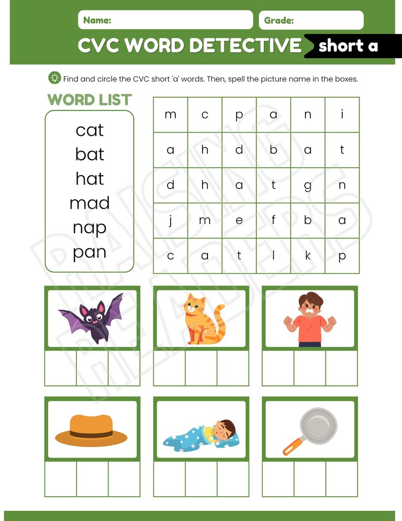 CVC Word Detective – Phonics Game for Kindergarten & 1st Grade – Short ...