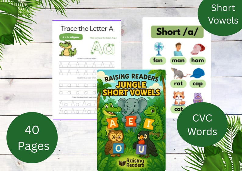 Short Vowel Workbook | CVC Word Practice A–U | Phonics & Reading ...