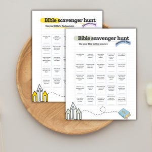 Books of the Bible Scavenger Hunt: Sunday School Homeschool Game (PDF ...