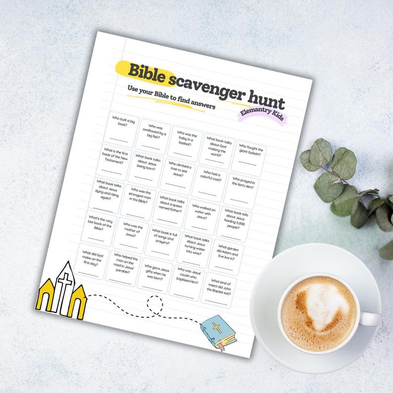 Books of the Bible Scavenger Hunt: Sunday School Homeschool Game (PDF ...