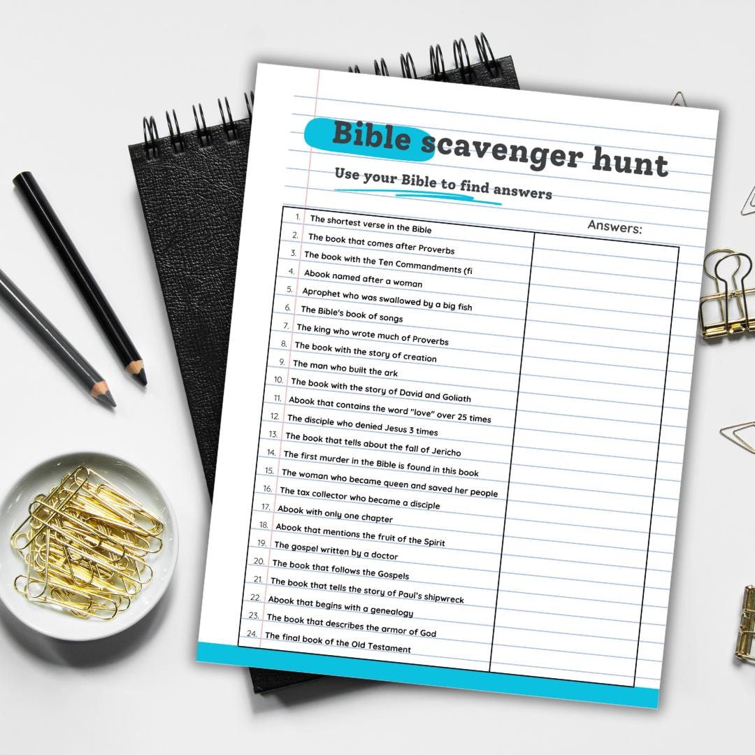 Bible Scavenger Hunt: Sunday School Printable Game (PNG Download) - Etsy