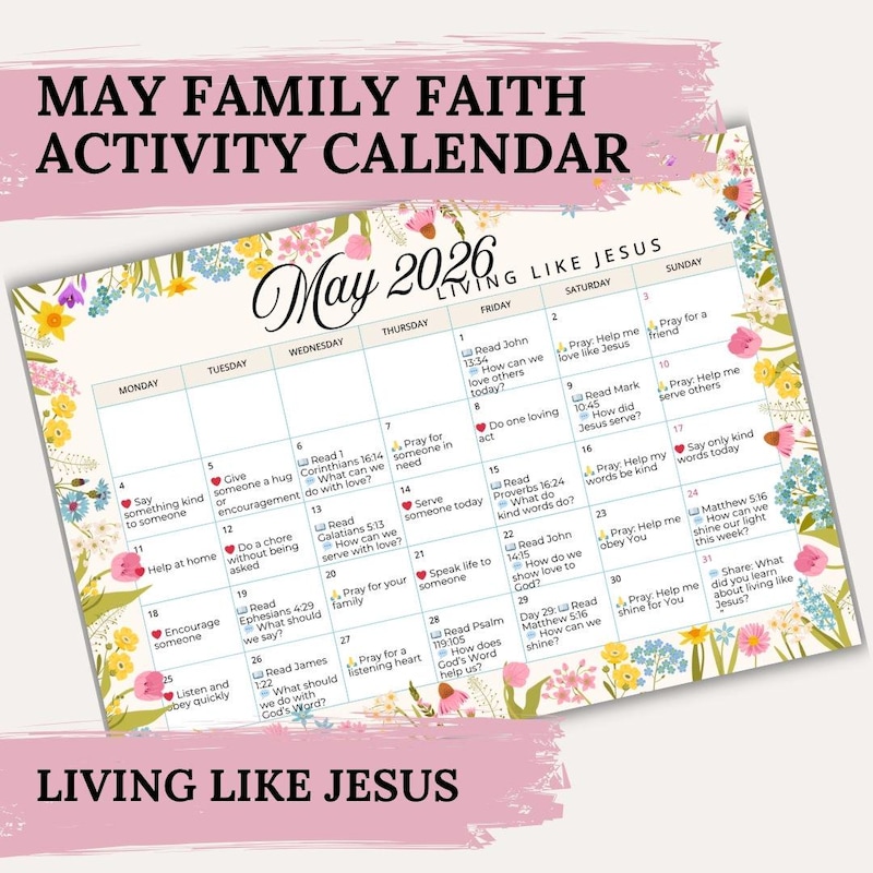 Prayer Calendar Printable - Etsy