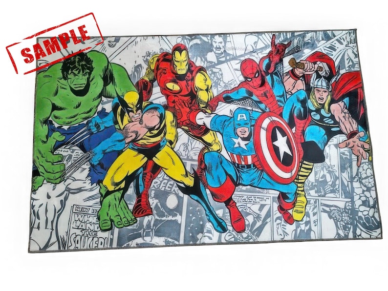 Mid Century Modern Runner Rug, Warm Tones, Customizable, Non-slip ...