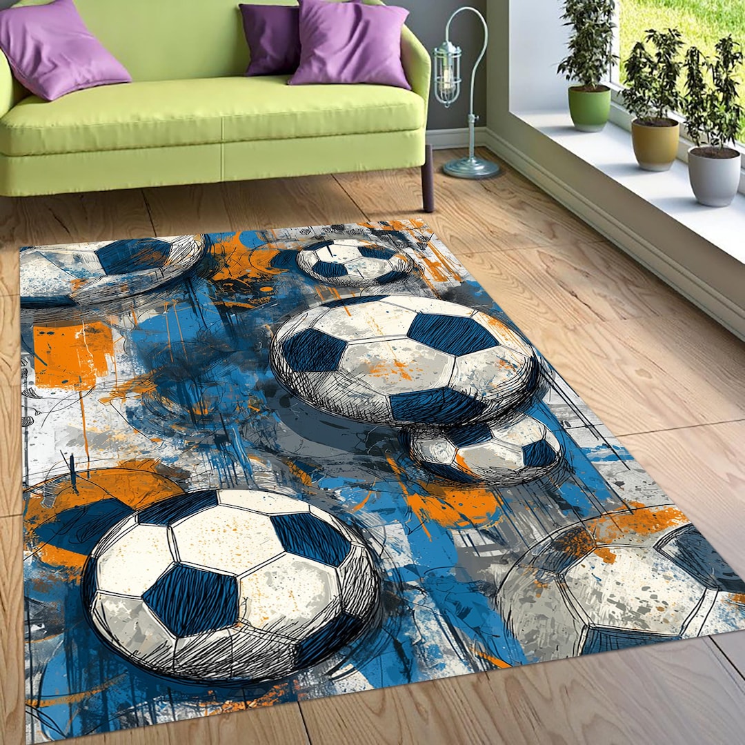 Soccer Ball Rug, Kids Room Decor - Etsy