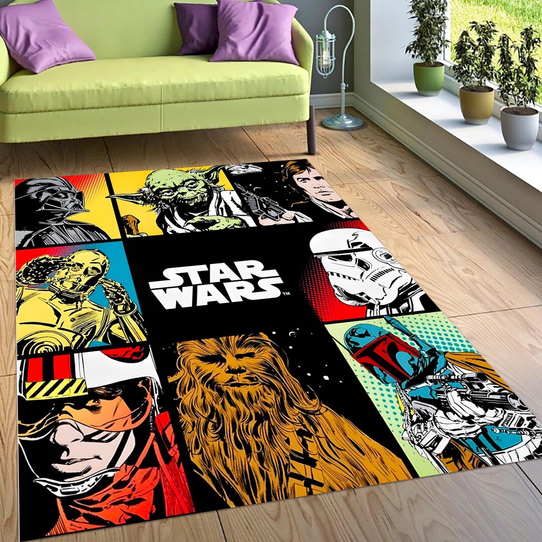 Star Wars Rug: Jedi Sith Room Decor, Gaming Kids Room Carpet - Etsy