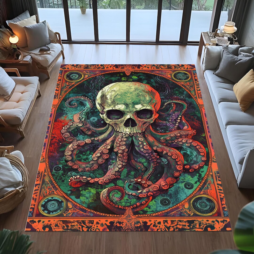 Lovecraft Rug,cthulhu Rug,octopus Rug,skull Rug,tentacle Rug,horror Rug ...