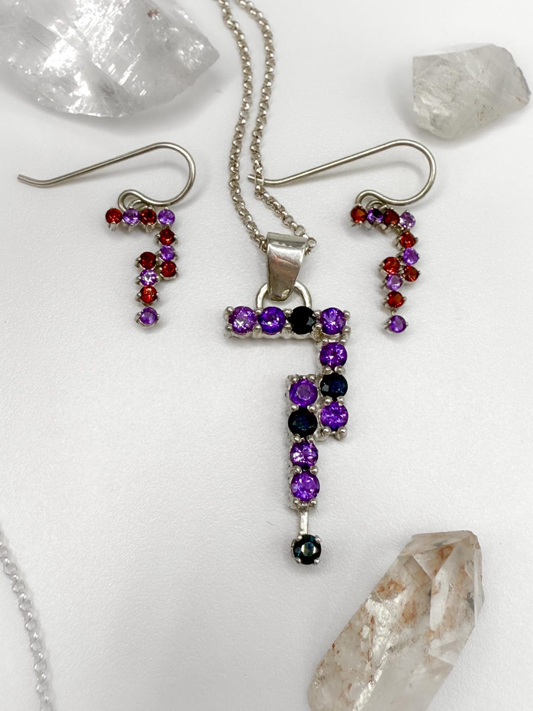 Tipper Question Mark Pendant and Earrings Set - Etsy