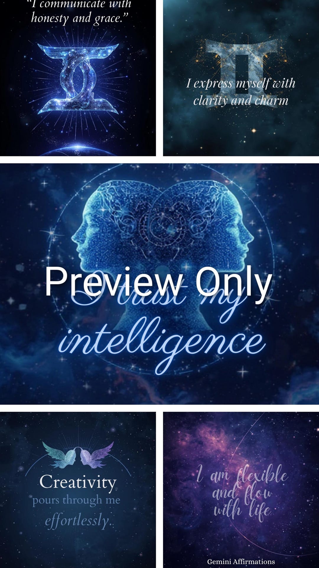 Gemini Affirmations PNG | Instagram Post | Astrology Digital Download ...