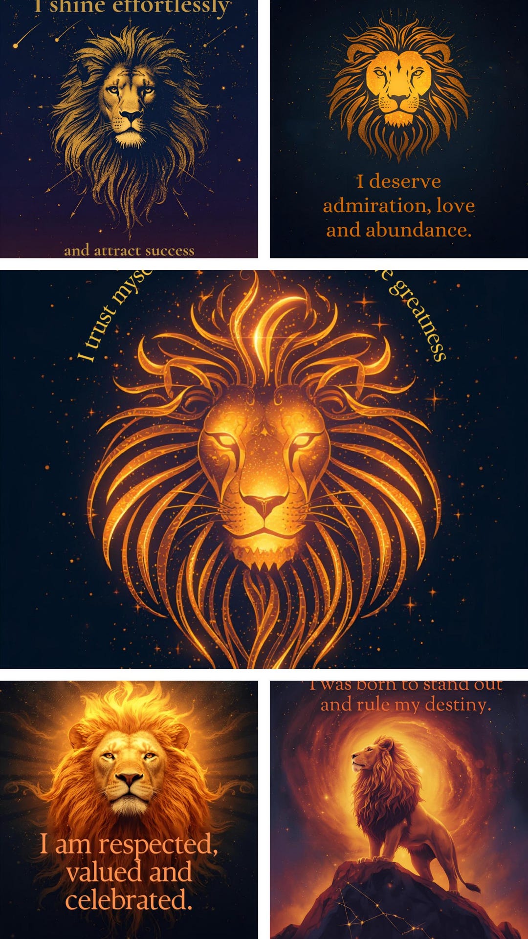 Leo Affirmations Pack #2 PNG | Instagram Post | Astrology Digital ...