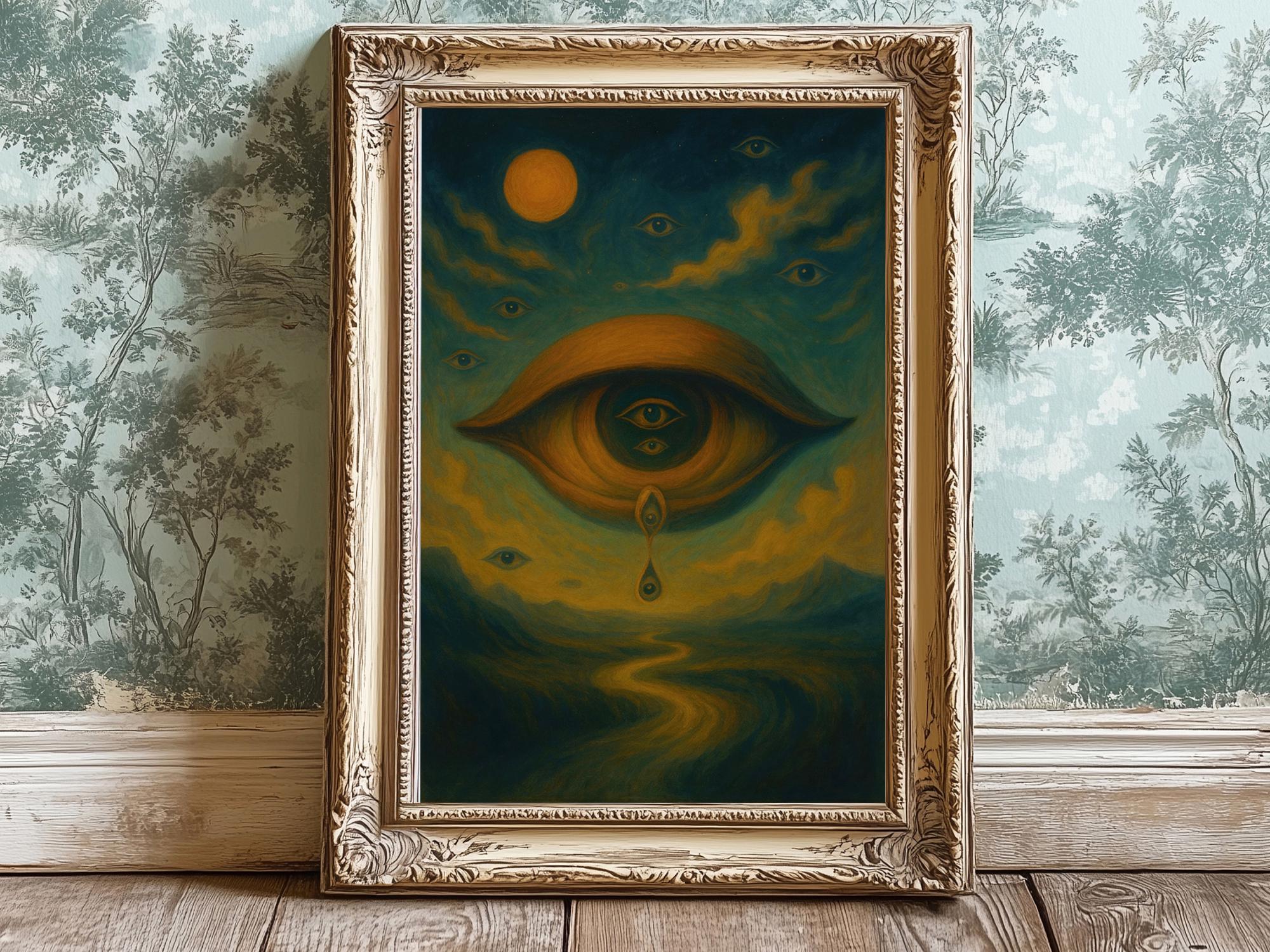 Cosmic Eye Art Print Surreal Wall Art Mystical Dreamscape Decor - Etsy