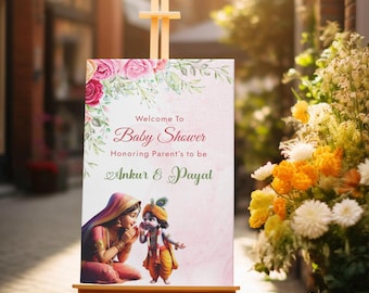 Indian Baby Shower Welcome Sign / Welcome Standee - Etsy