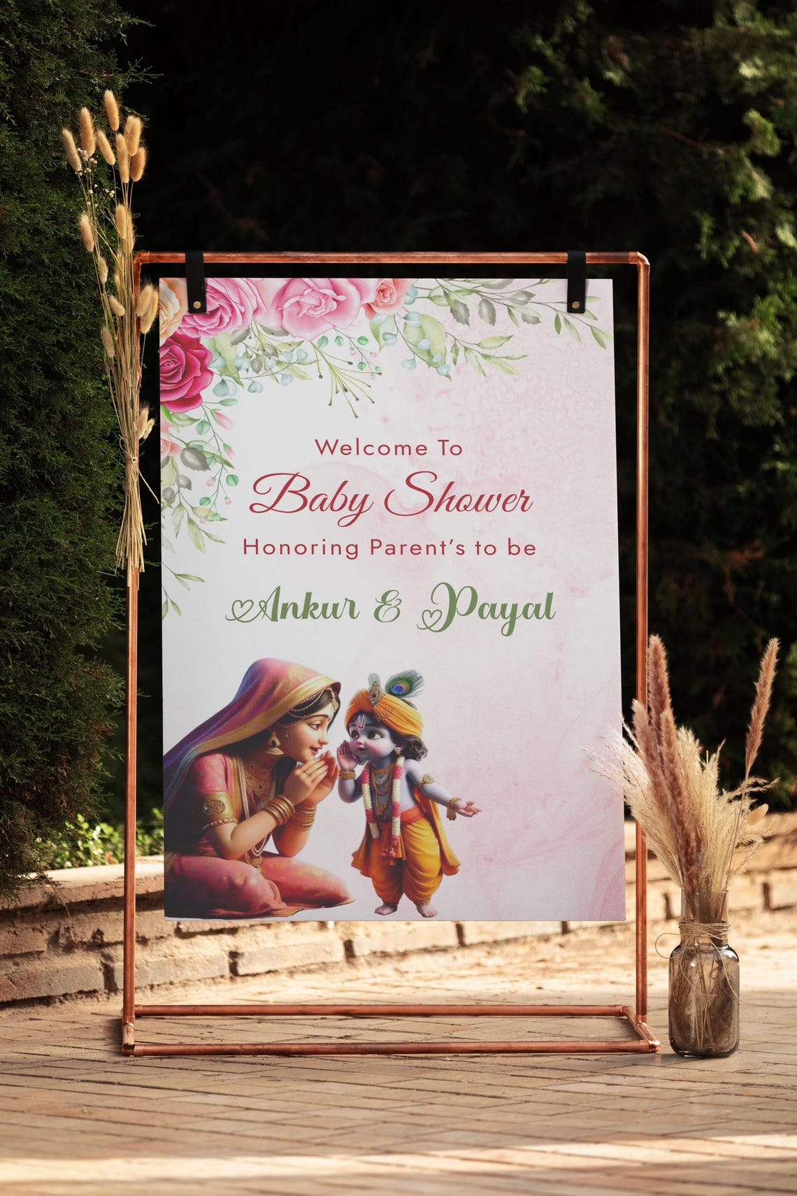 Indian Baby Shower Welcome Sign / Welcome Standee - Etsy