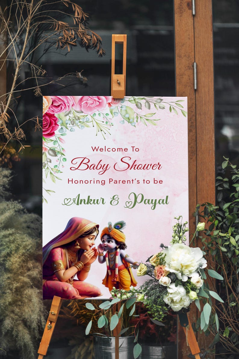 Indian Baby Shower Welcome Sign / Welcome Standee - Etsy