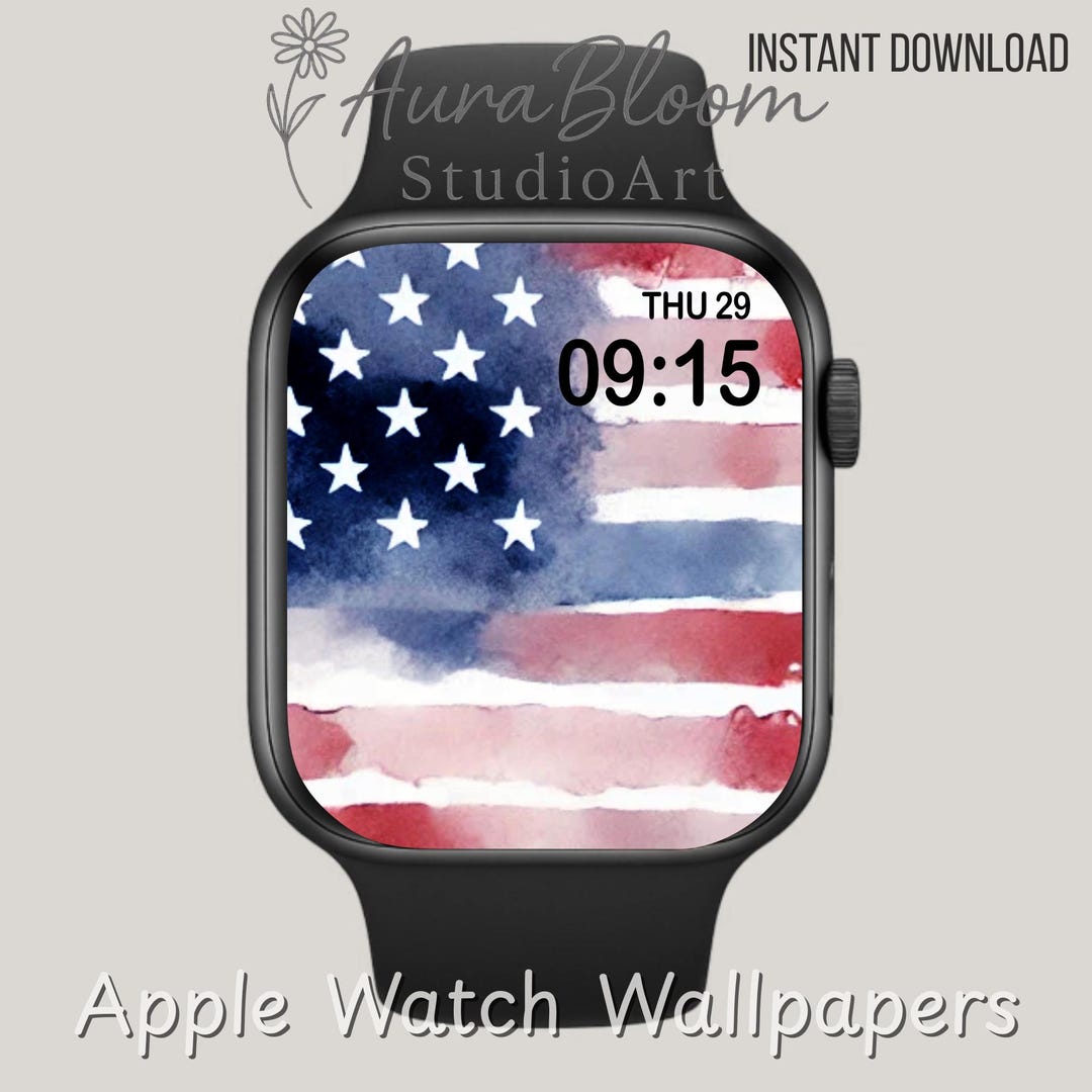 4th of July Apple Watch Wallpaper: Patriotic USA Flag (digital Download ...