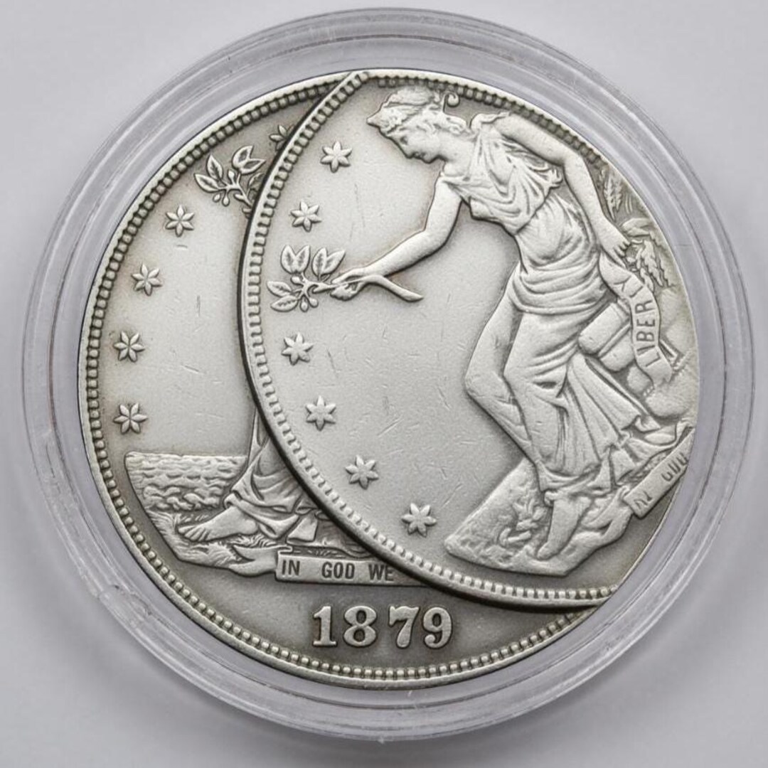 Rare 1879 Trade Dollar Two Faces Error Commemorative Vintage Antique ...