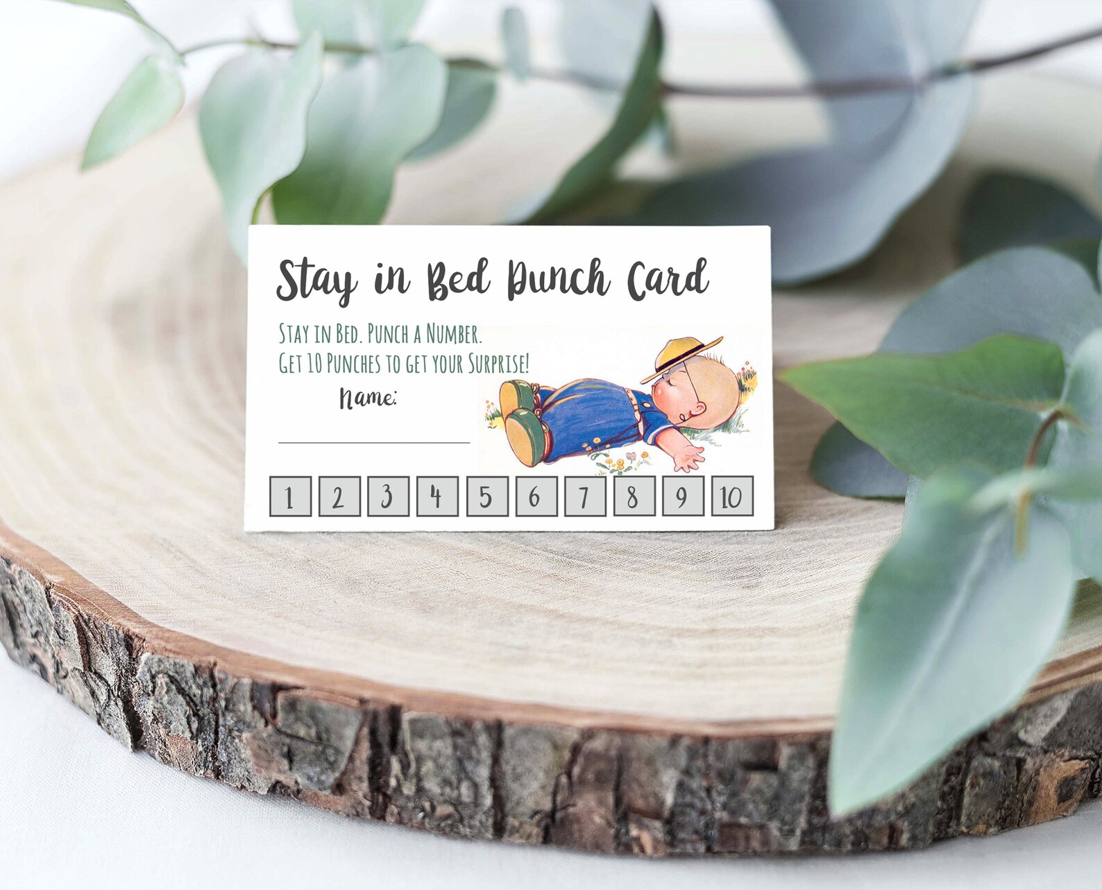 Stay in Bed Reward Card Printable Download Vintage - Etsy