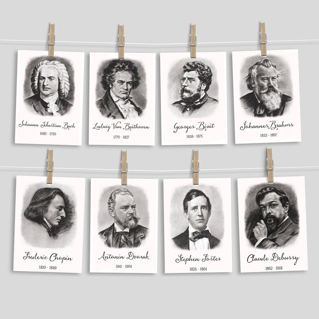 Music Study | Composer Printable Cards | Music Teacher Resource ...