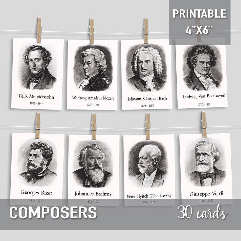 Printable Flashcards | Composer Printable Cards | Teacher Resource ...