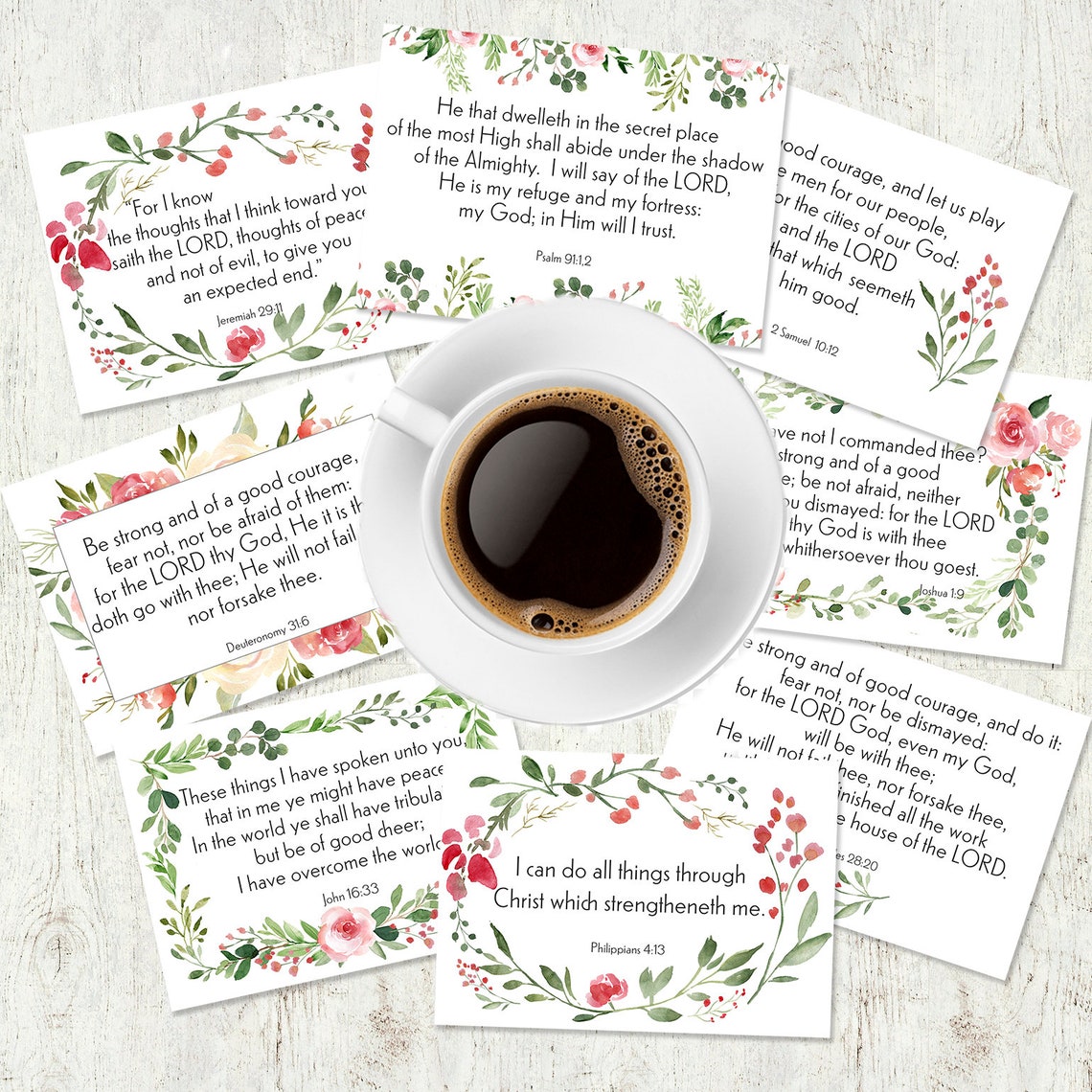Bible Verse Cards, 3.5x5 Print, Scripture Postcard, Bible Memory Pack ...