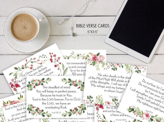 Be Brave Bible Verse Cards 3.5x5 Print Scripture Postcard | Etsy