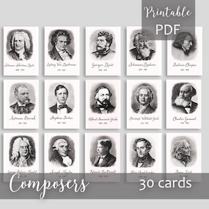 Music Study | Composer Printable Cards | Music Teacher Resource ...