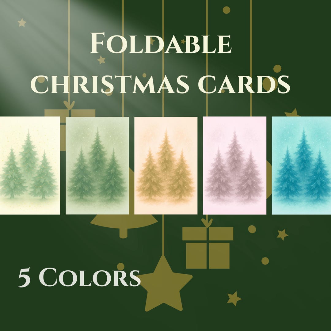 Printable Christmas Cards: Foldable Holiday Greetings (digital Download ...