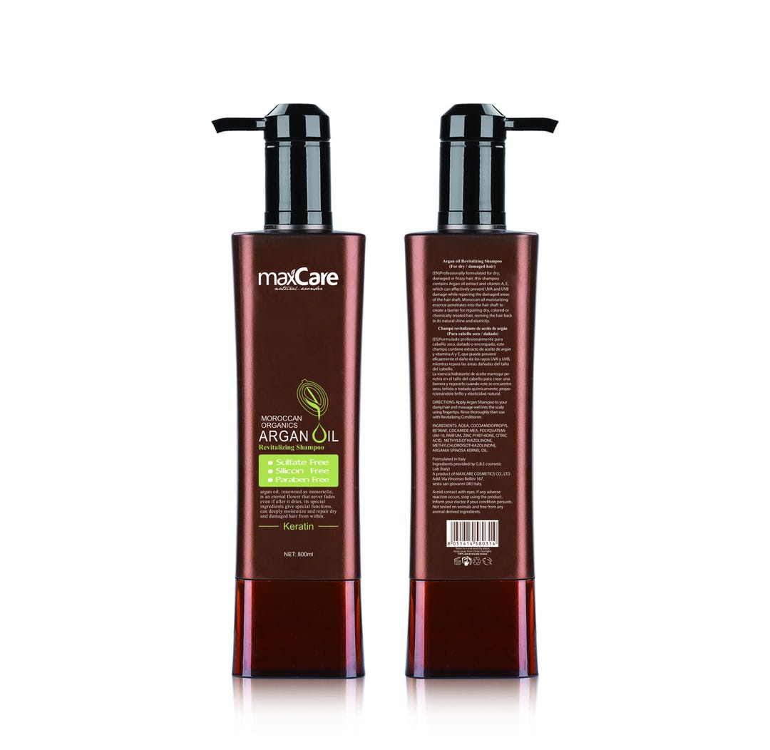 Maxcare Argan Oil Shampoo 800ml – Sulfate-free, Keratin-infused ...