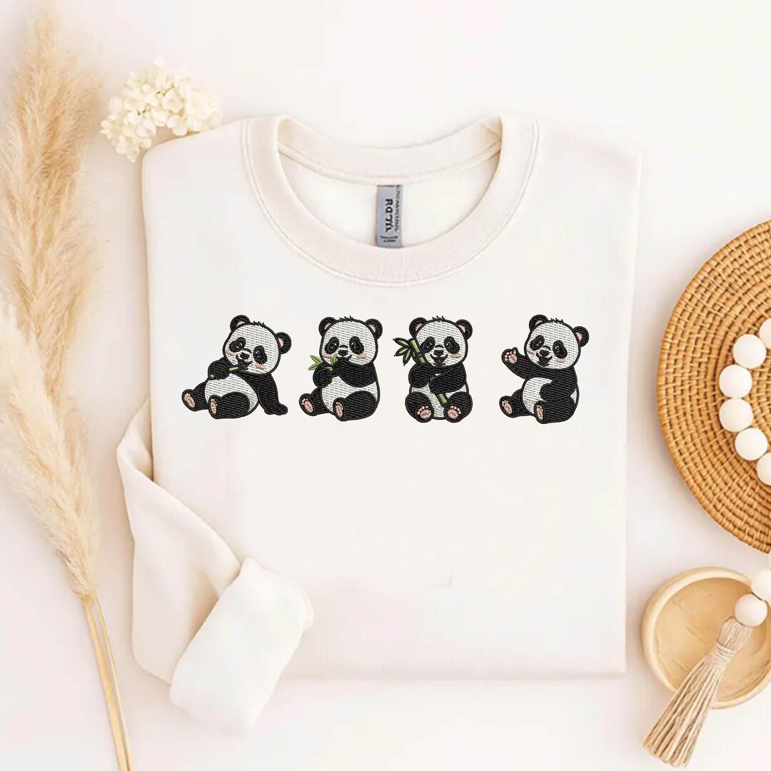 Cute Baby Panda Embroidery Design, Animal Machine Embroidery File ...