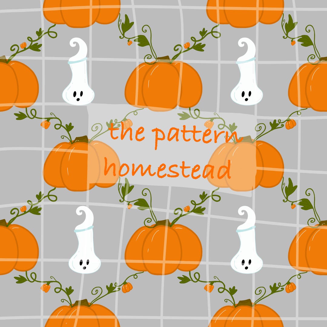 Ghost & Pumpkin Halloween Pattern – Seamless Digital Download - Etsy