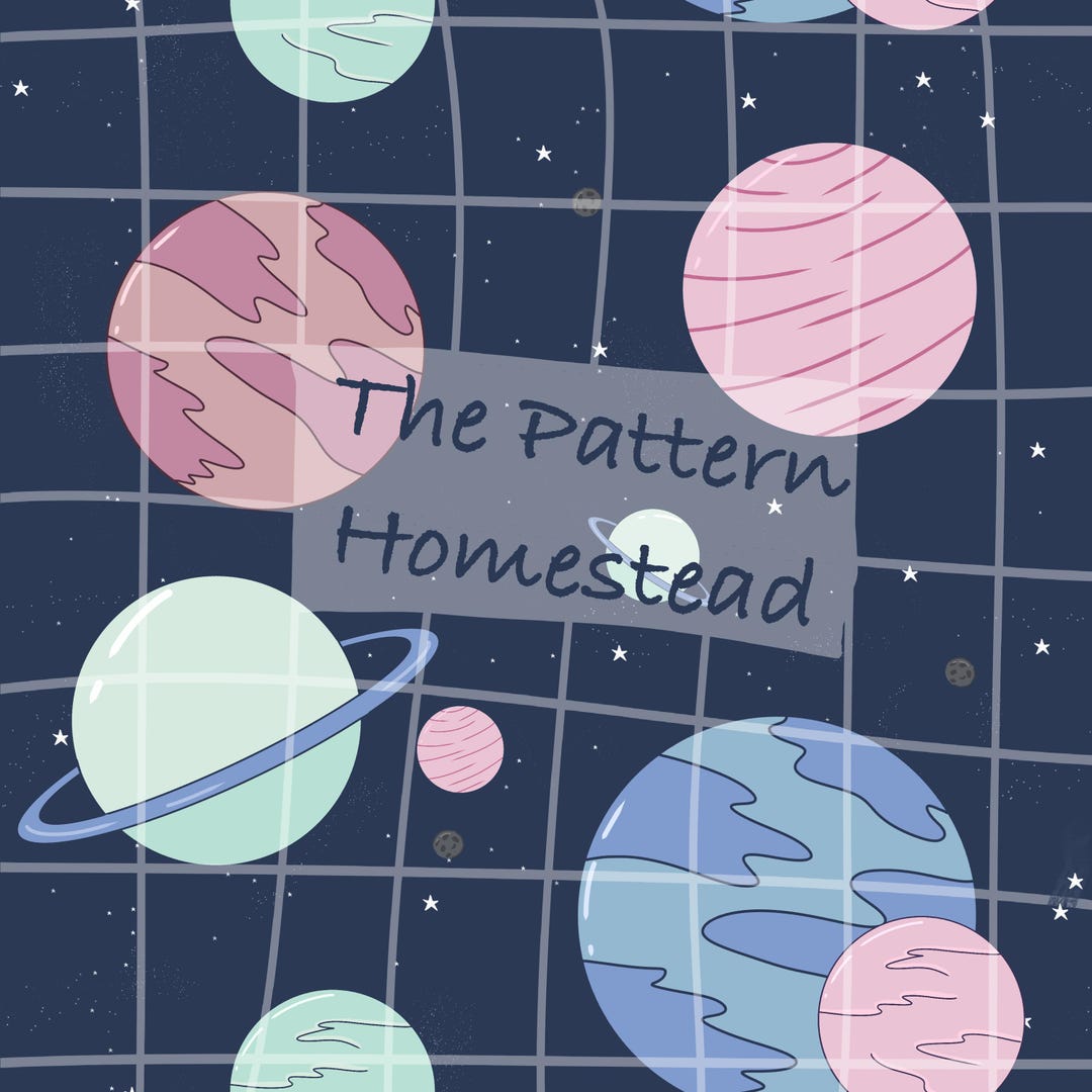 Pastel Planets Seamless Pattern: Celestial Galaxy Digital Paper (300 ...