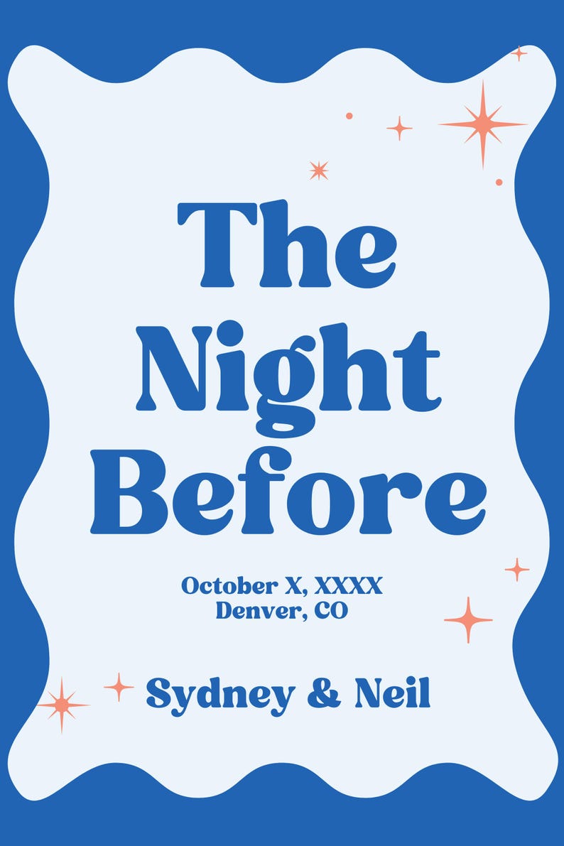 Retro Wedding the Night Before Sign - Etsy