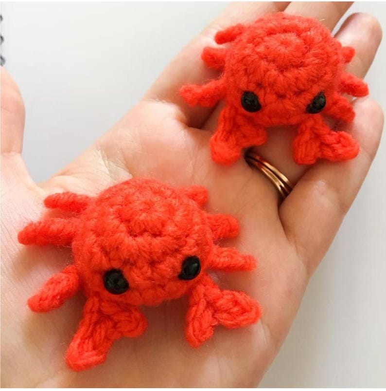 Mini Crochet Crab Plushies – Handcrafted Amigurumi Sea Creatures - Etsy