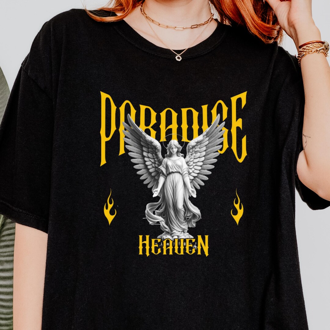 Vintage Angel Graphic Tee, Gothic Grunge Streetwear T-shirt - Etsy
