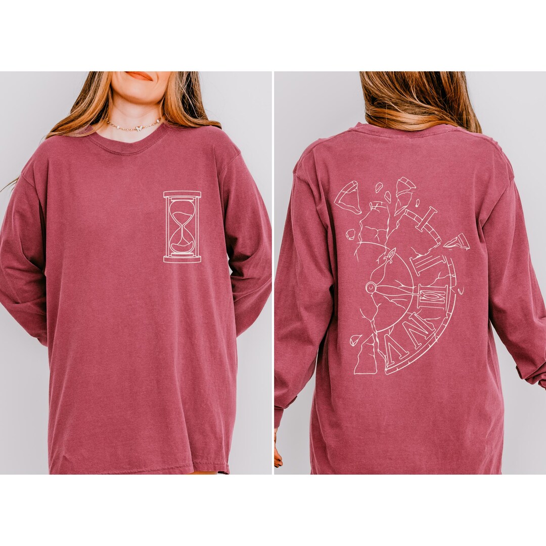 Time Flies Long Sleeve Shirt Broken Clock Hourglass Tattoo Style Tee - Etsy