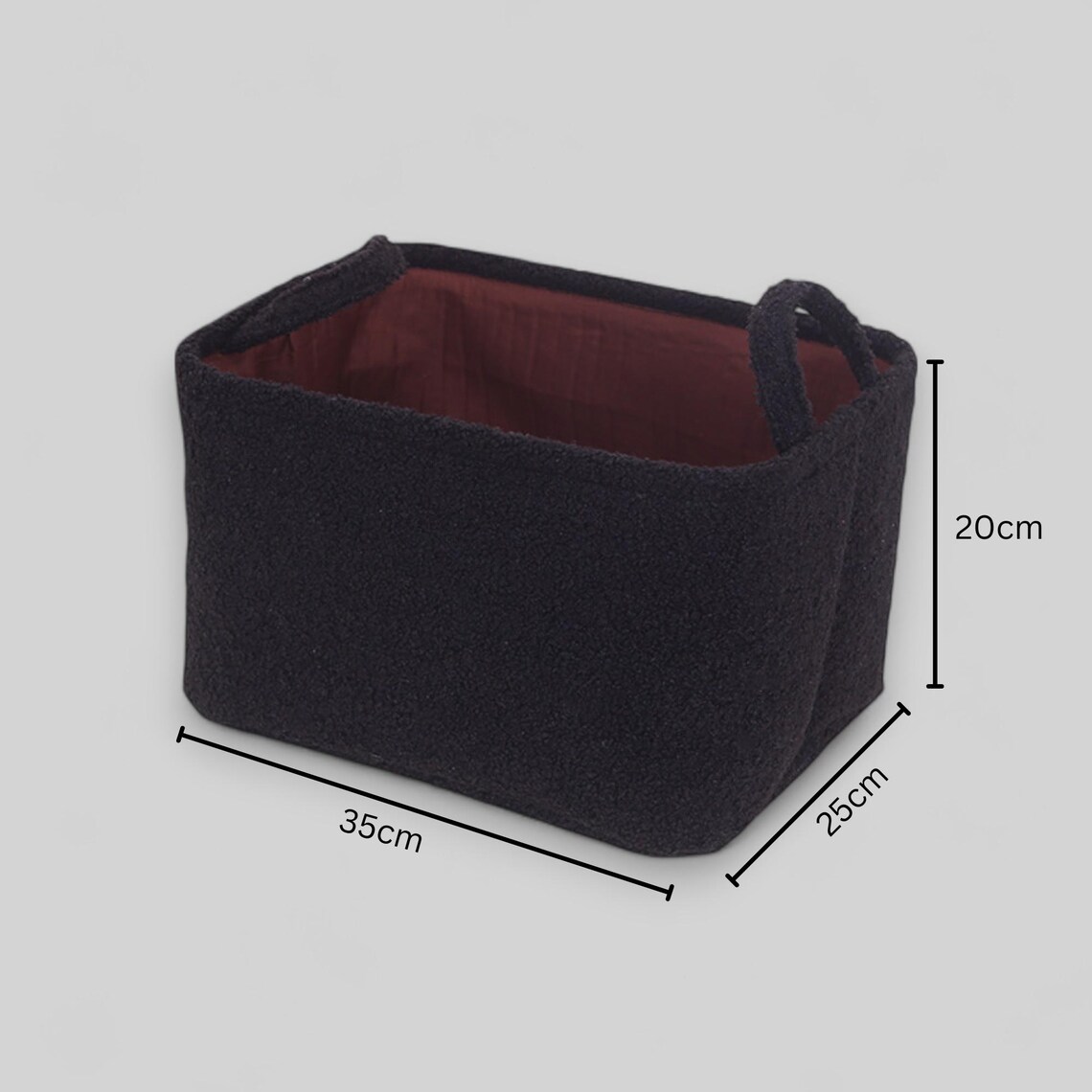 Storage Basket, Soft Rectangular Bin With Loop Handles, Cozy Fabric ...