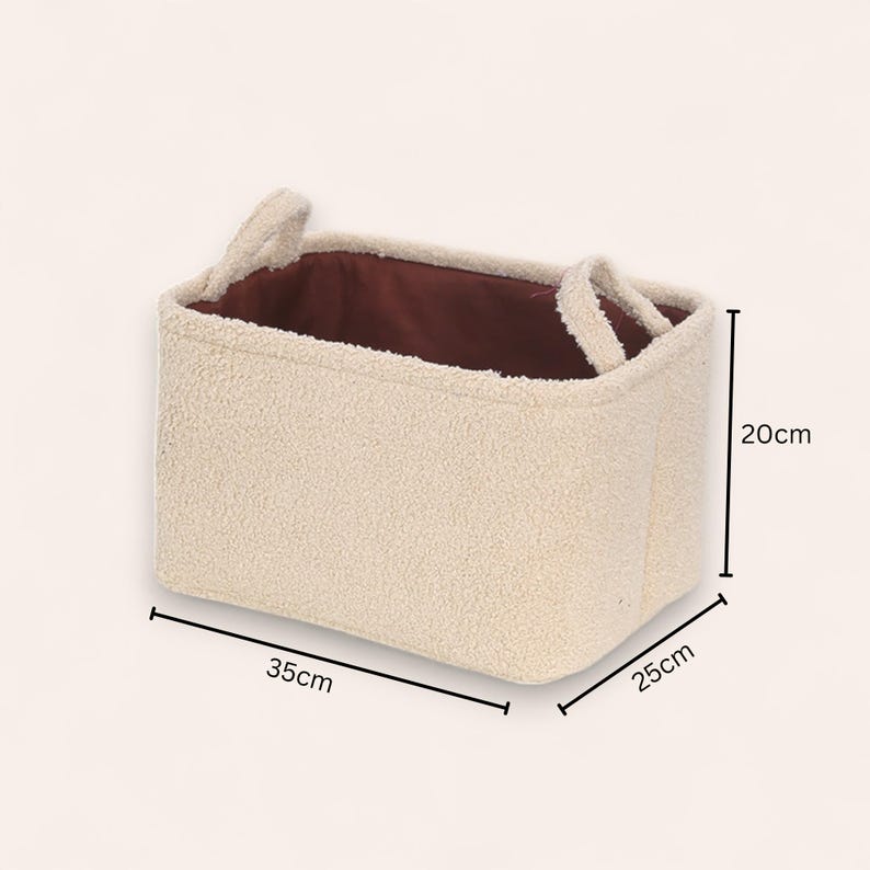 Storage Basket, Soft Rectangular Bin With Loop Handles, Cozy Fabric ...