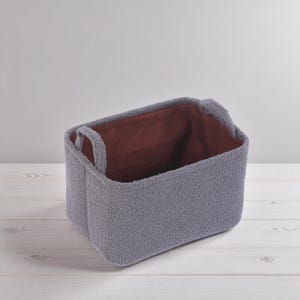 Storage Basket, Soft Rectangular Bin With Loop Handles, Cozy Fabric ...