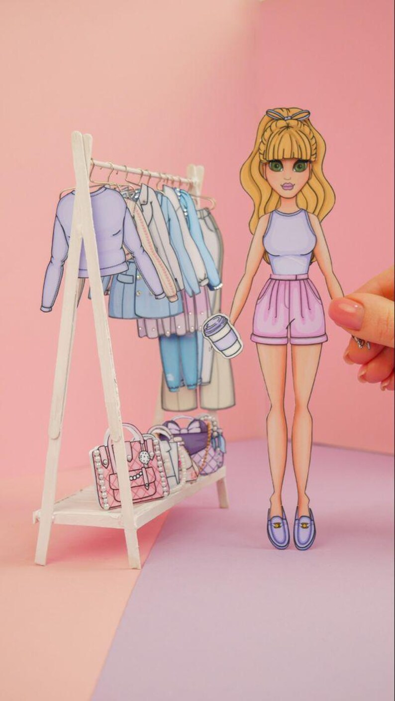 20 Printable Dress-up Paper Doll Set for Girls | Fashion Paper Dolls ...