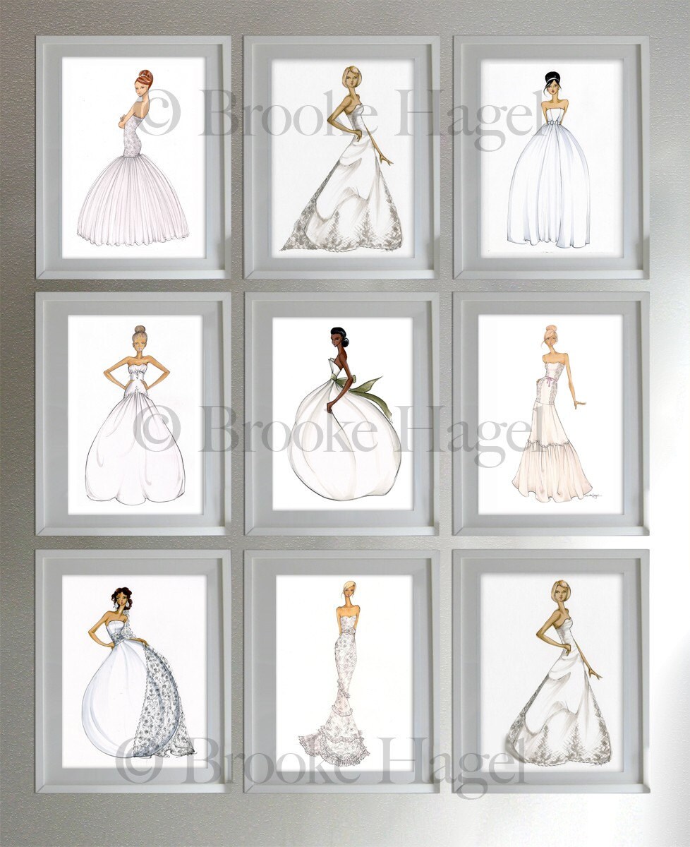 Bridal Illustration Print-bride Fashion Illustration-bride Sketch ...