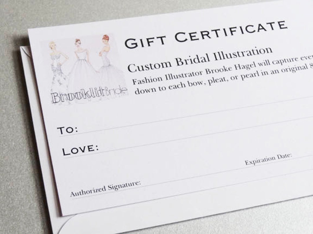 Custom Illustration Gift Certificate - Etsy