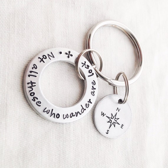 Not All Who Wander Compass Latitude and Longitude Circle - Etsy