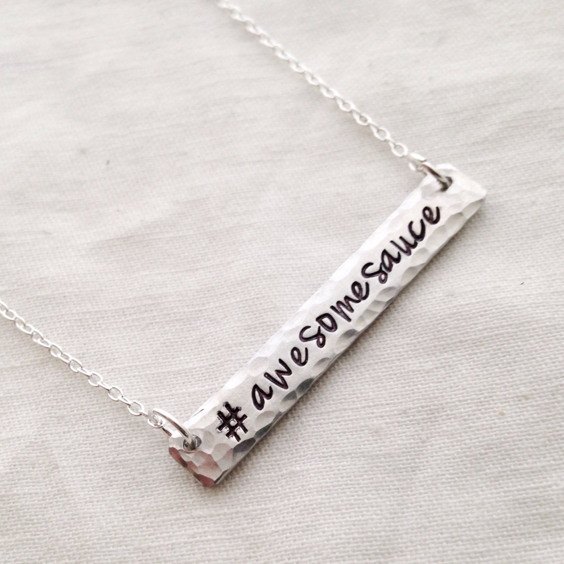 Hand Stamped HASHTAG Necklace User Name or Hashtag Necklace - Etsy