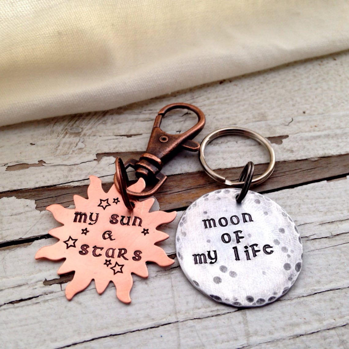 Moon of My Life Keychain Hand Stamped Khal Khaleesi Aluminum | Etsy