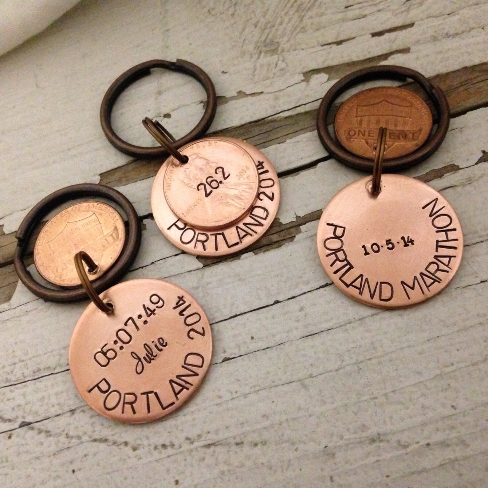 Marathon Runners Keychain 13.1 26.2 5k 10k Penny Lucky Penny - Etsy