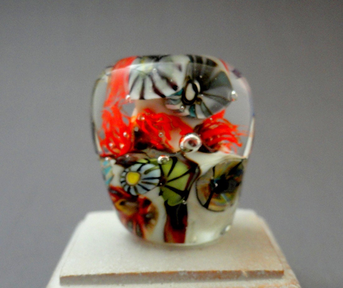 Lampwork Focal, Ocean Bead, Coral Reef Bead, Flamework, Torch Made ...