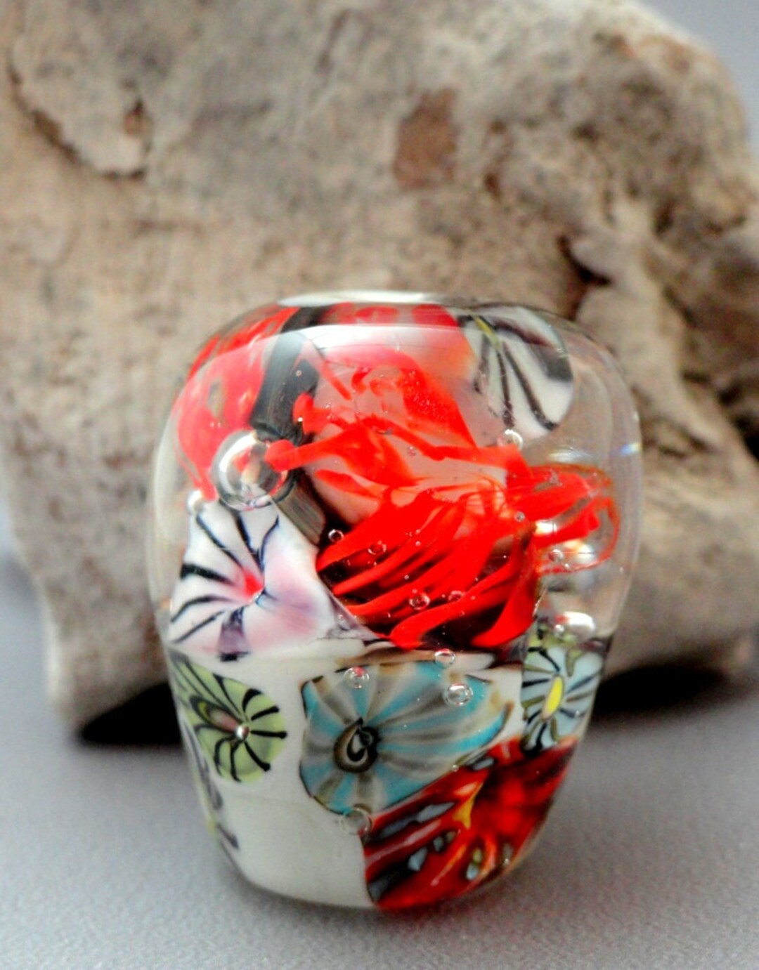 Lampwork Focal, Ocean Bead, Coral Reef Bead, Flamework, Torch Made ...