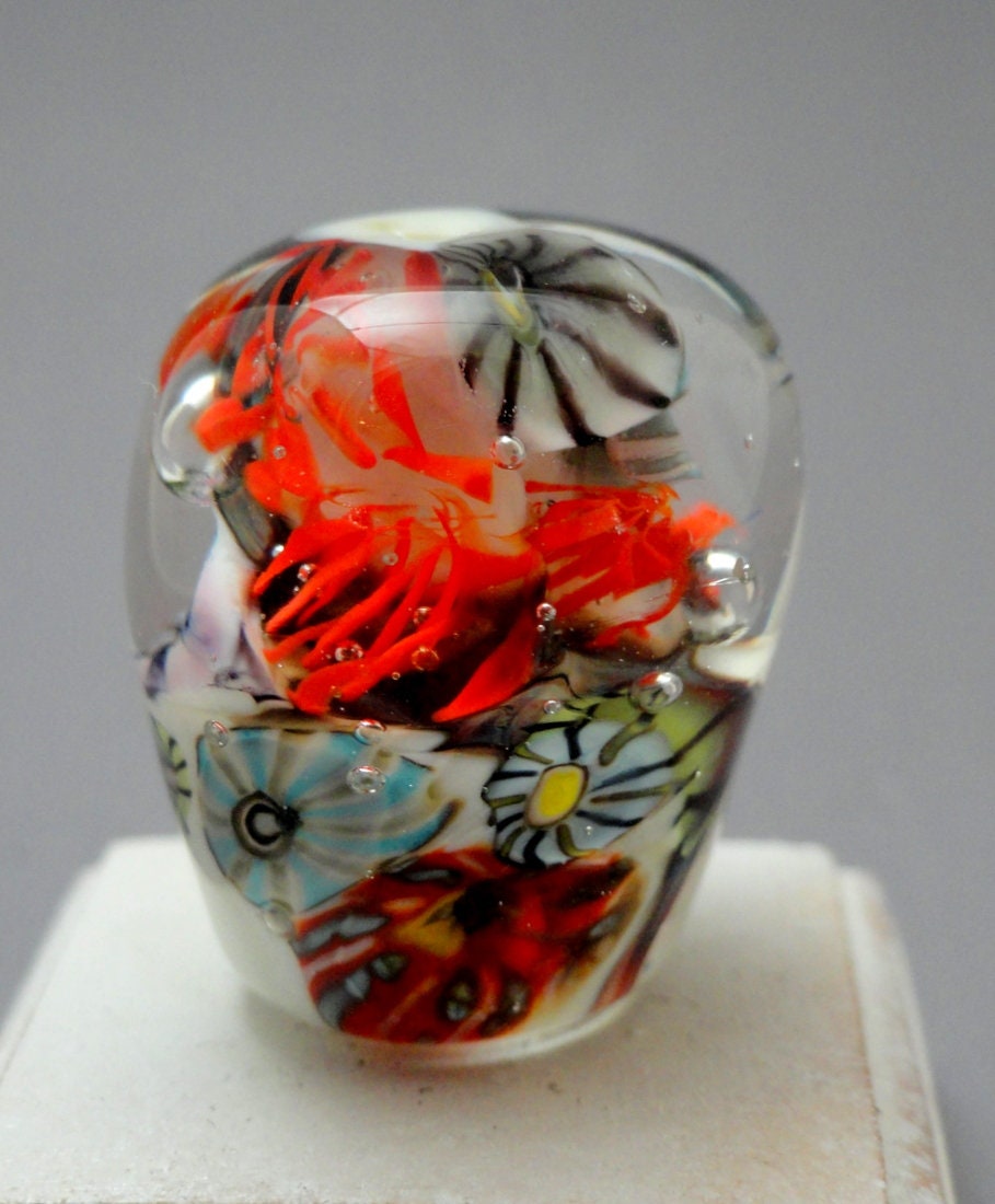 Lampwork Focal, Ocean Bead, Coral Reef Bead, Flamework, Torch Made ...