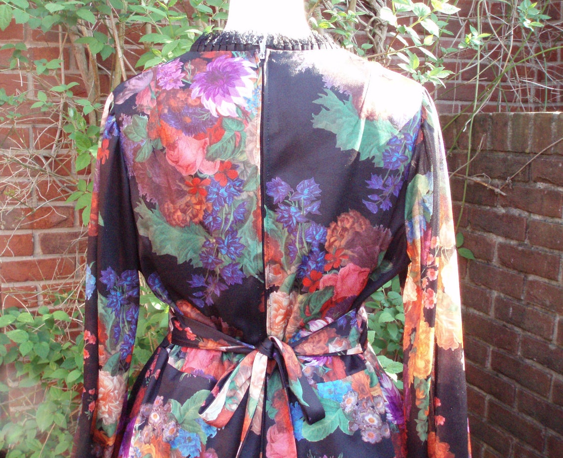 Vintage 1960s/'70s Floral Shelf Dress From France UK 14-16, US 8-10 ...